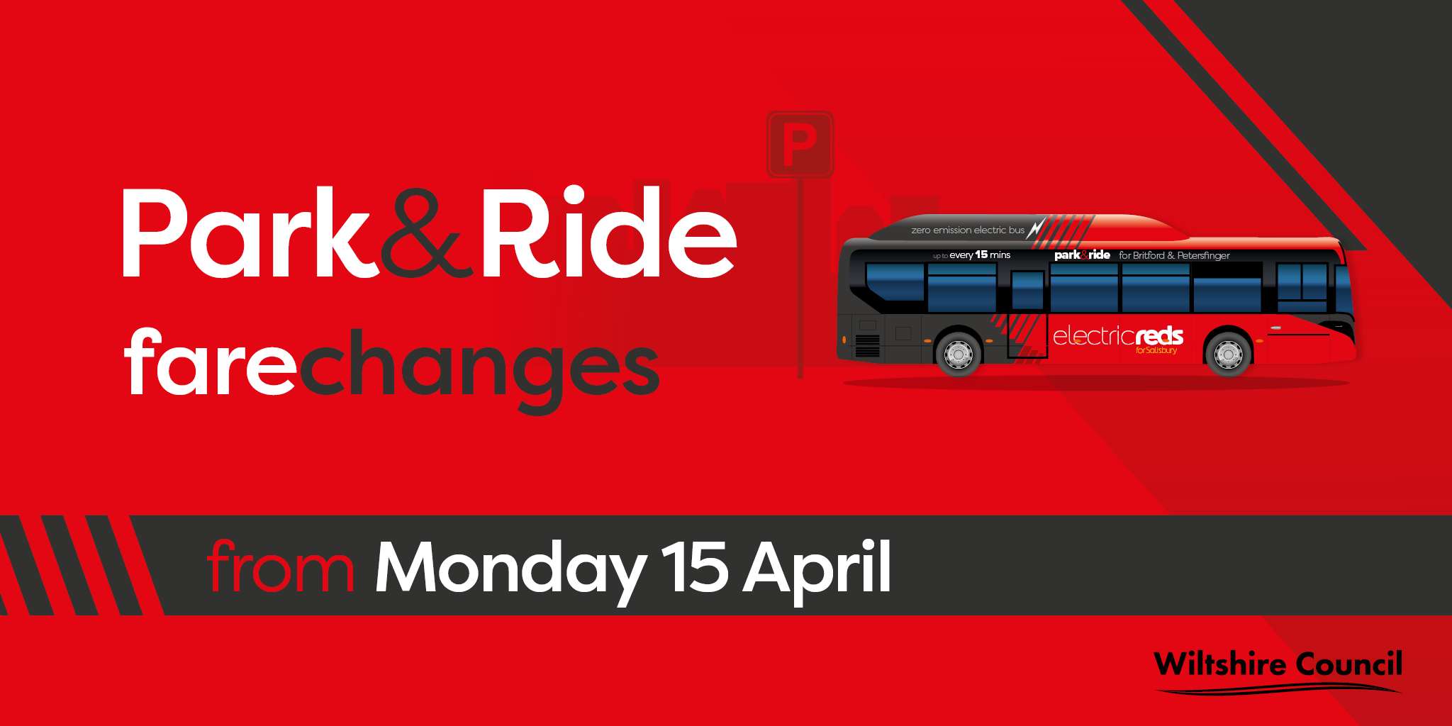Park&Ride fare changes from Monday 15 April - Salisbury Reds