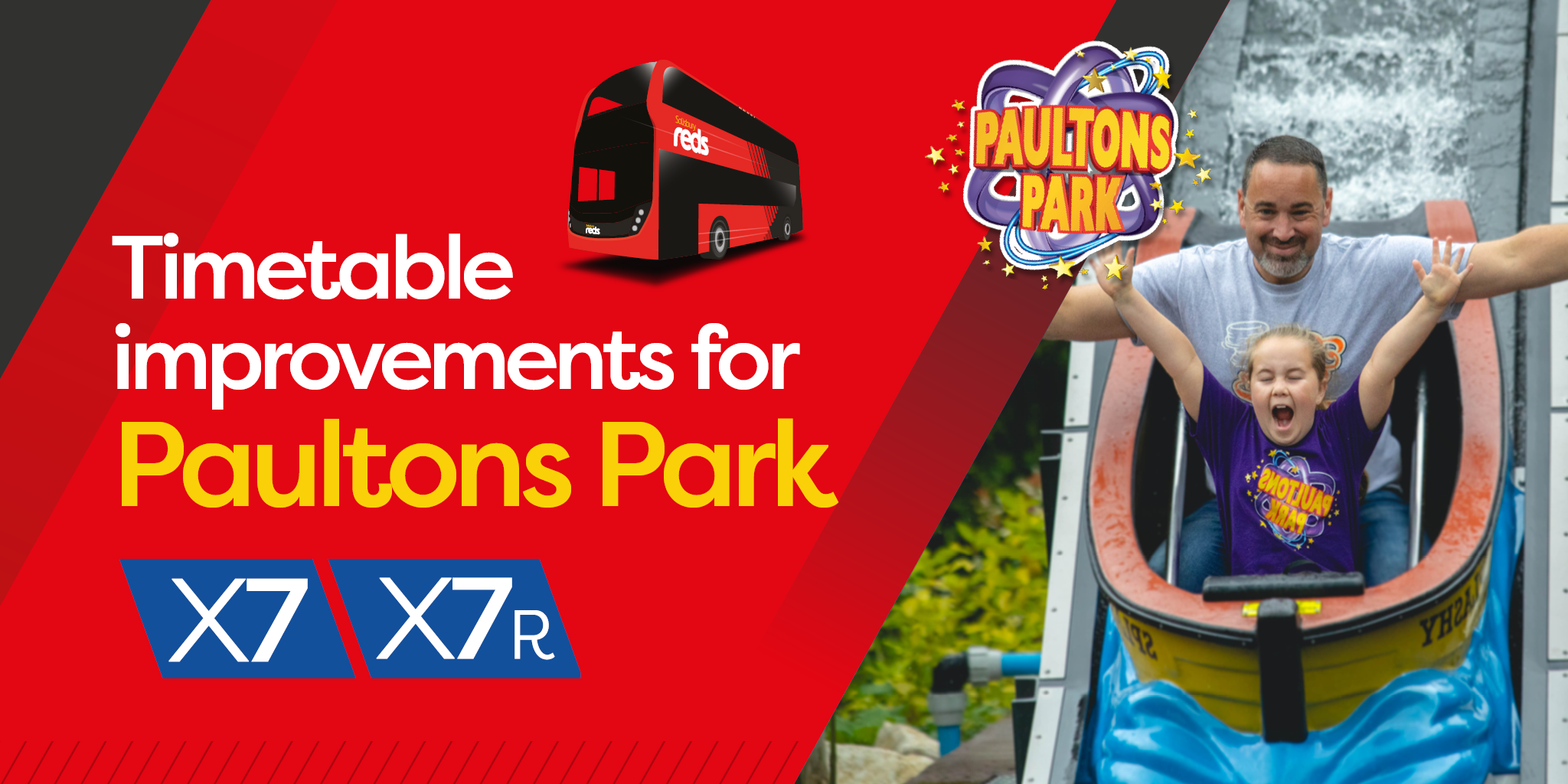 Timetable improvements for Paultons Park - X7/X7R - Salisbury Reds