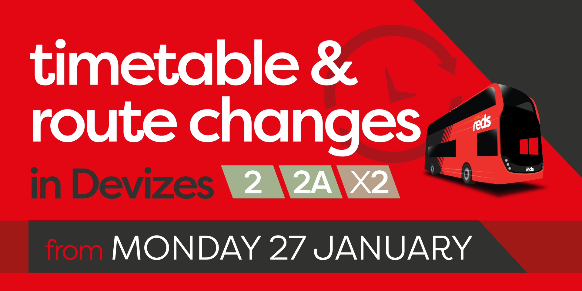 Service 2/2A/X2 - timetable and route change in Devizes from Monday ...