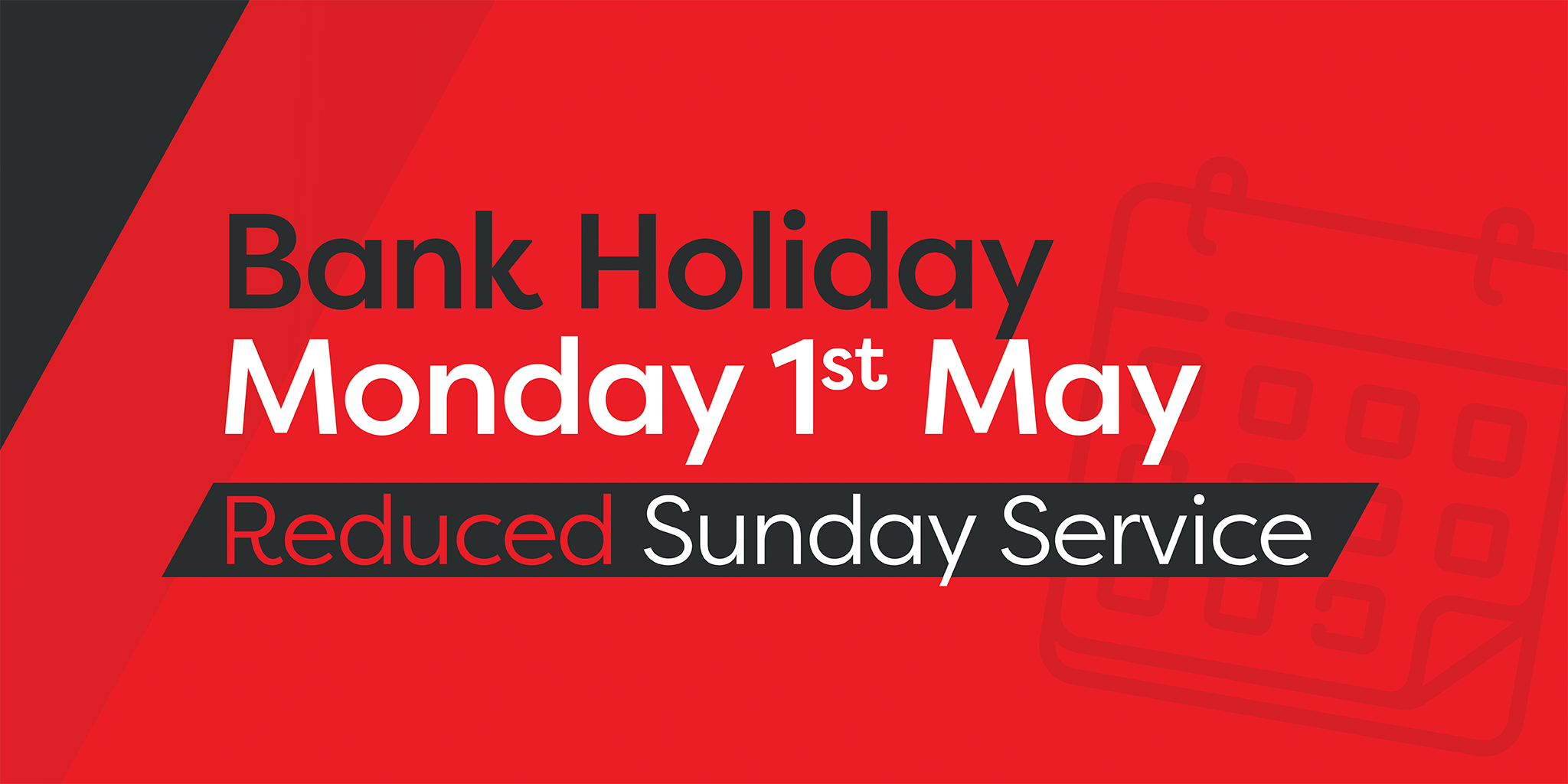 Bank Holiday services - Monday 01 May - Salisbury Reds